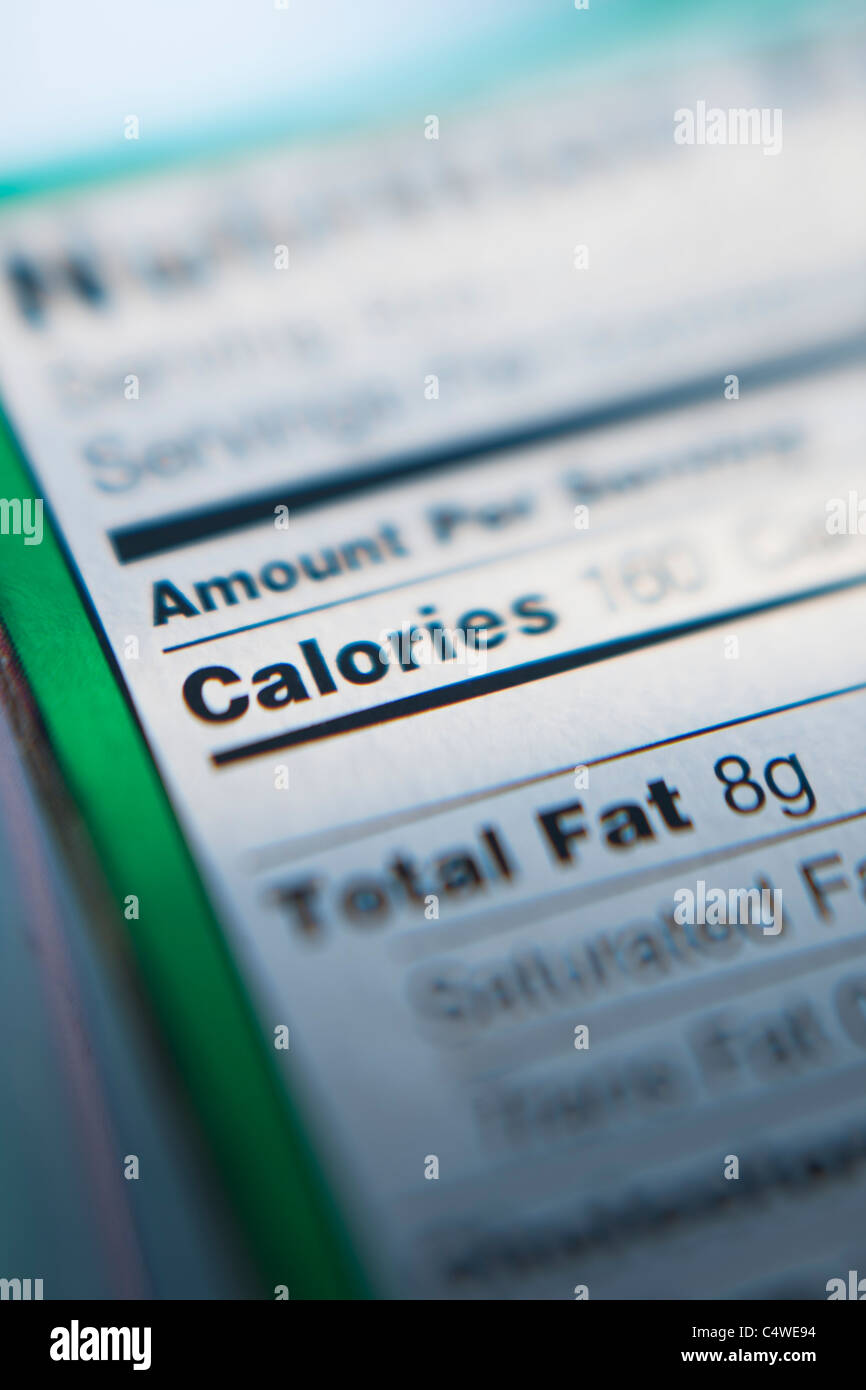 Close up food nutrition label hi-res stock photography and images - Alamy