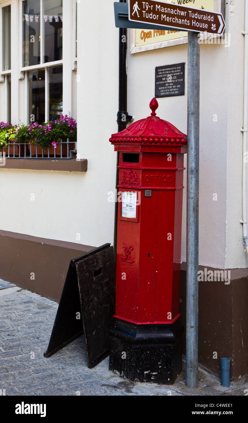 Traditional letterbox in Tenby, Pembrokeshire, Wales Stock Photo - Alamy