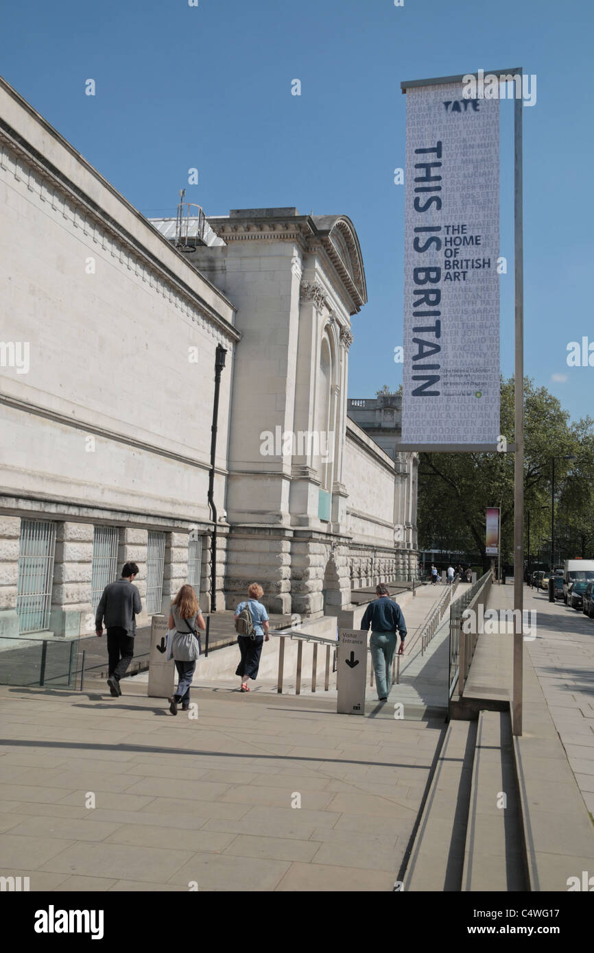 The side entrance to Tate Britain, the home of British art from 1500 to ...