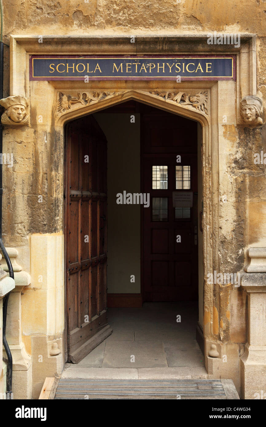 The entrance to the school of metaphysics at the Bodleian Library in ...