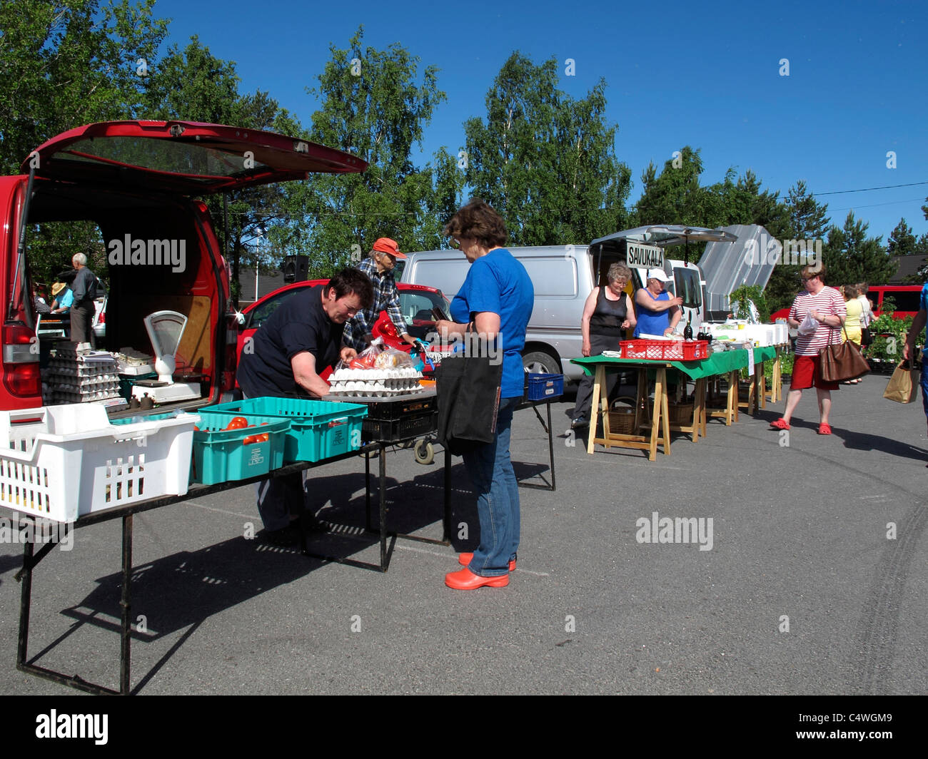 Scandinavia Finland weekend market Stock Photo - Alamy