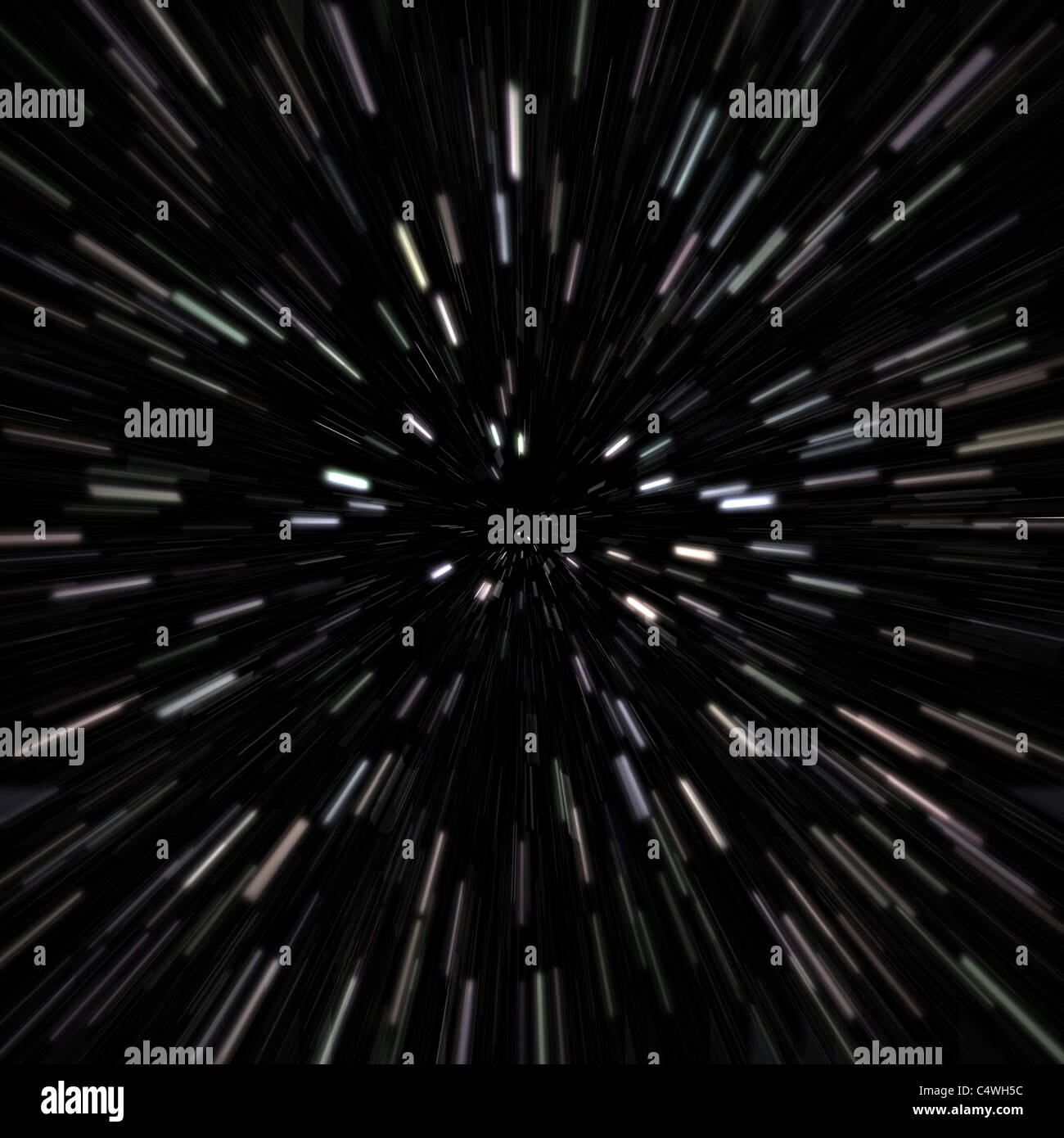 Illustration of a star field with high speed effects to show movement ...
