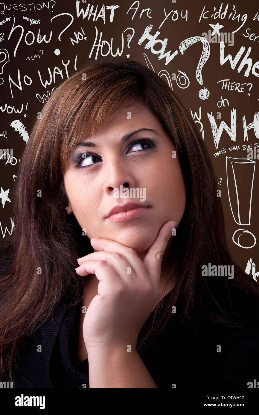 Girl thinking deeply hi-res stock photography and images - Alamy