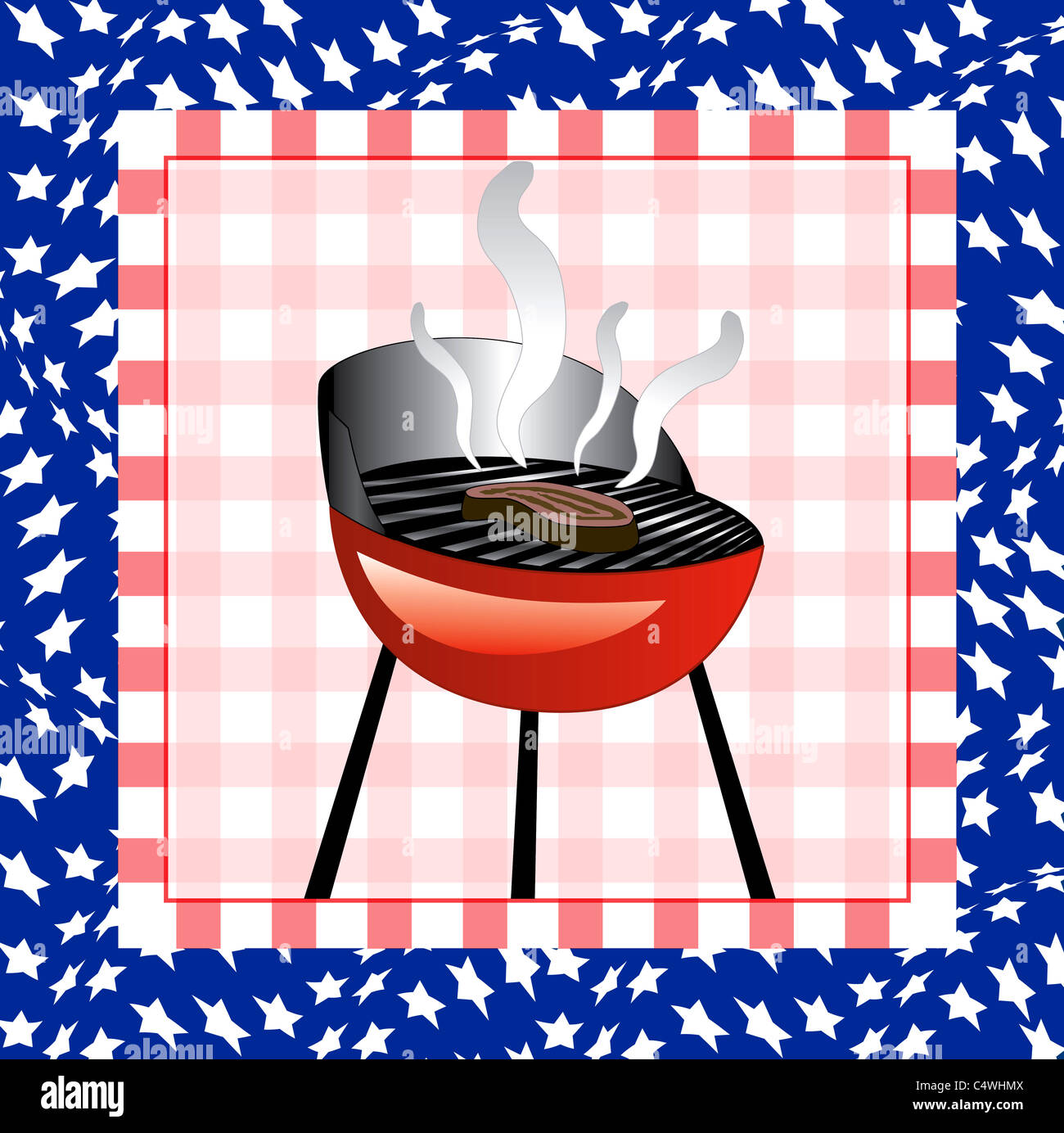 Vector Illustration for the 4th of July Independence bbq Square ...
