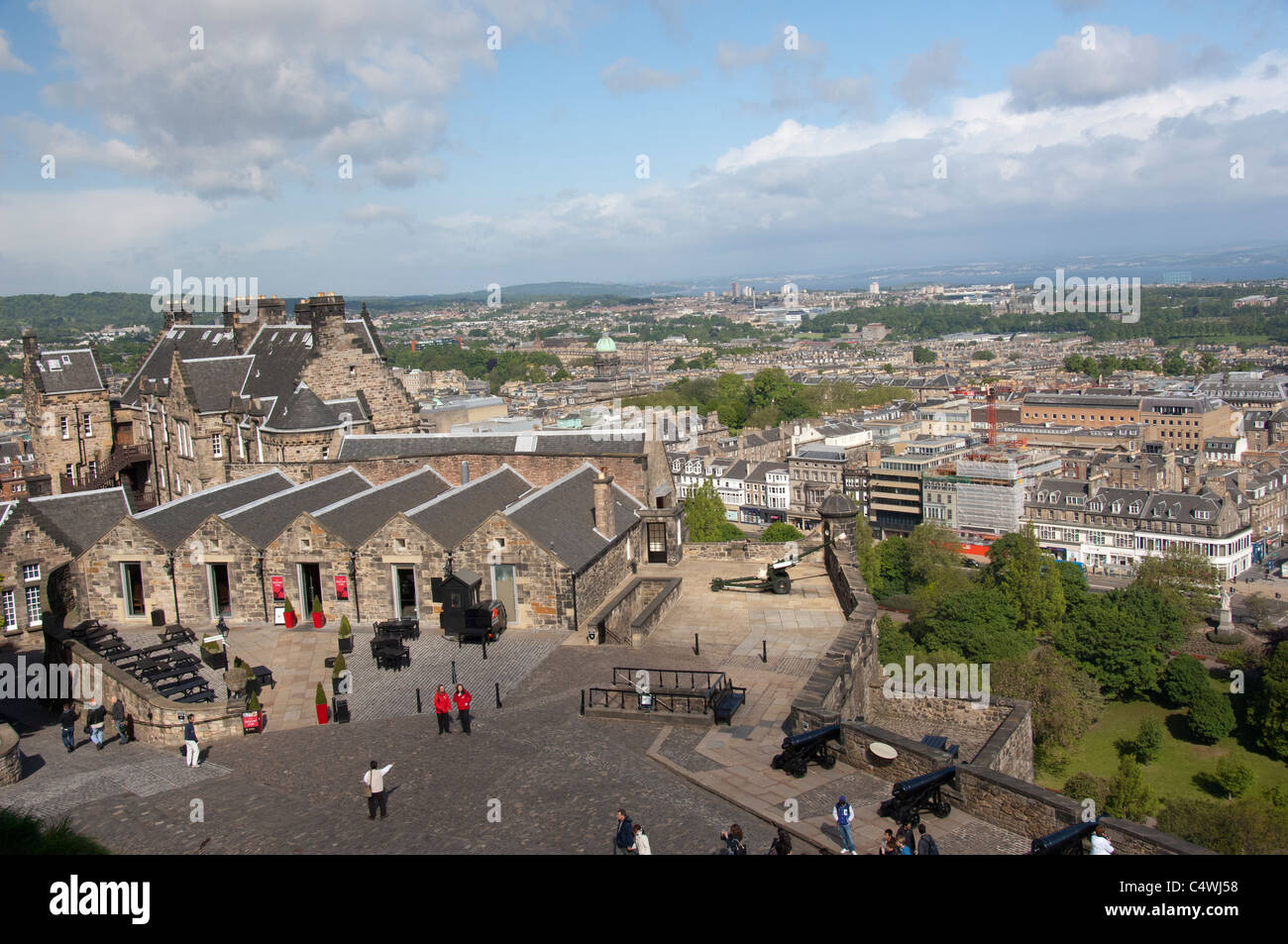 Scotland, Edinburgh. View of downtown Edinburgh from historic hilltop ...