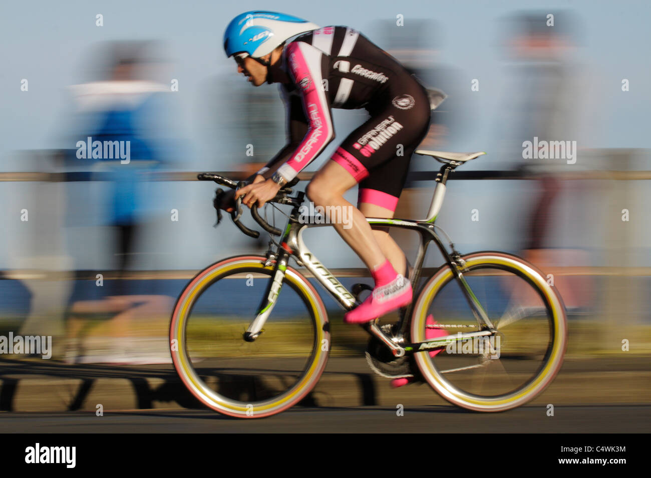 Male cyclist on 5 kilometre time trial sprint-Victoria, Brtisih ...