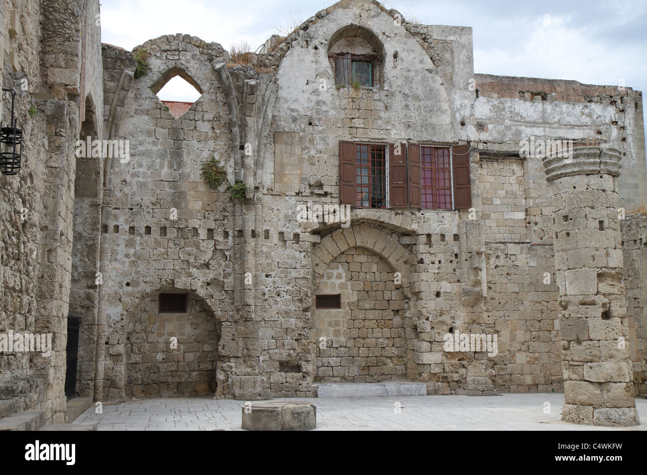 Romanic basilica ruins, old town of Rhodes, Greece Stock Photo - Alamy