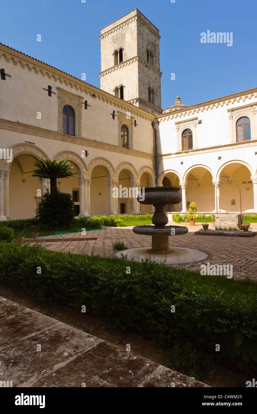 Montescaglioso, hill town near Matera, Basilicata, Italy. The cloisters ...