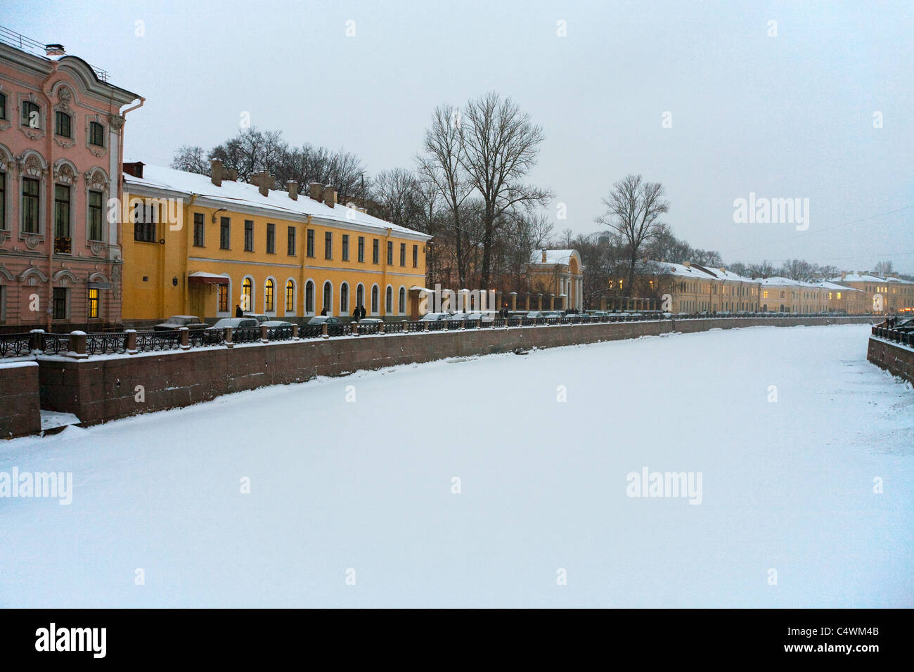 Moika River in Snow "St Petersburg" Russia Stock Photo - Alamy