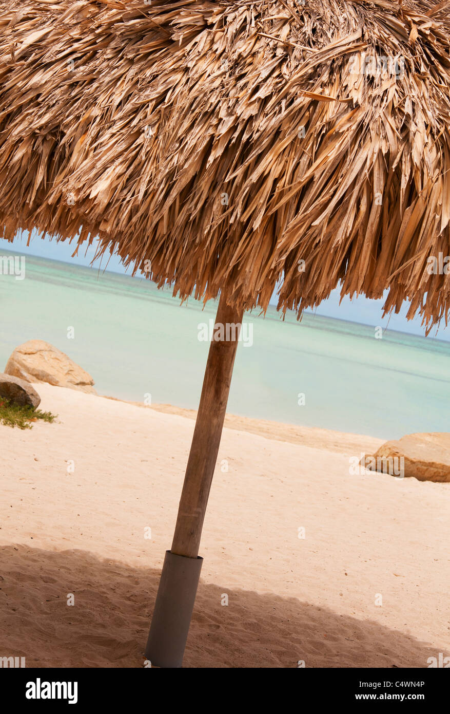 Aruba,palapa on beach Stock Photo - Alamy
