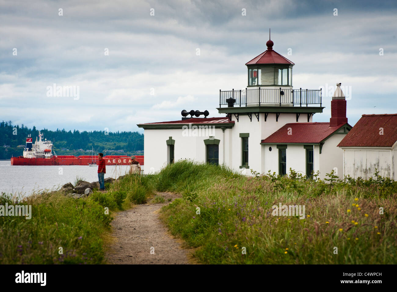 West point lighthouse in seattles hi-res stock photography and images ...