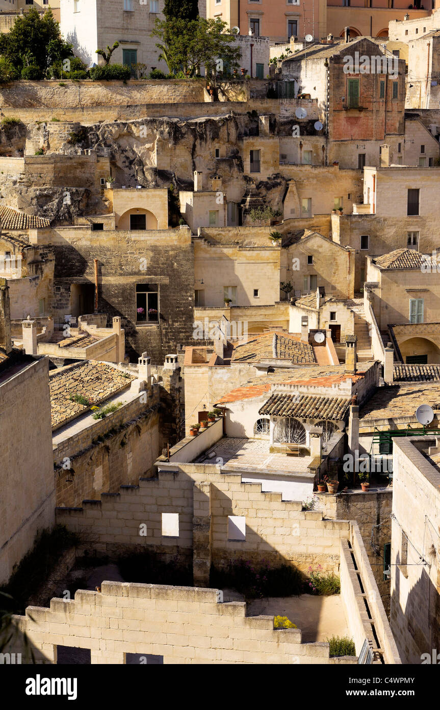 Italy - the Sassi of Matera. The Sasso Barisano, more central and ...
