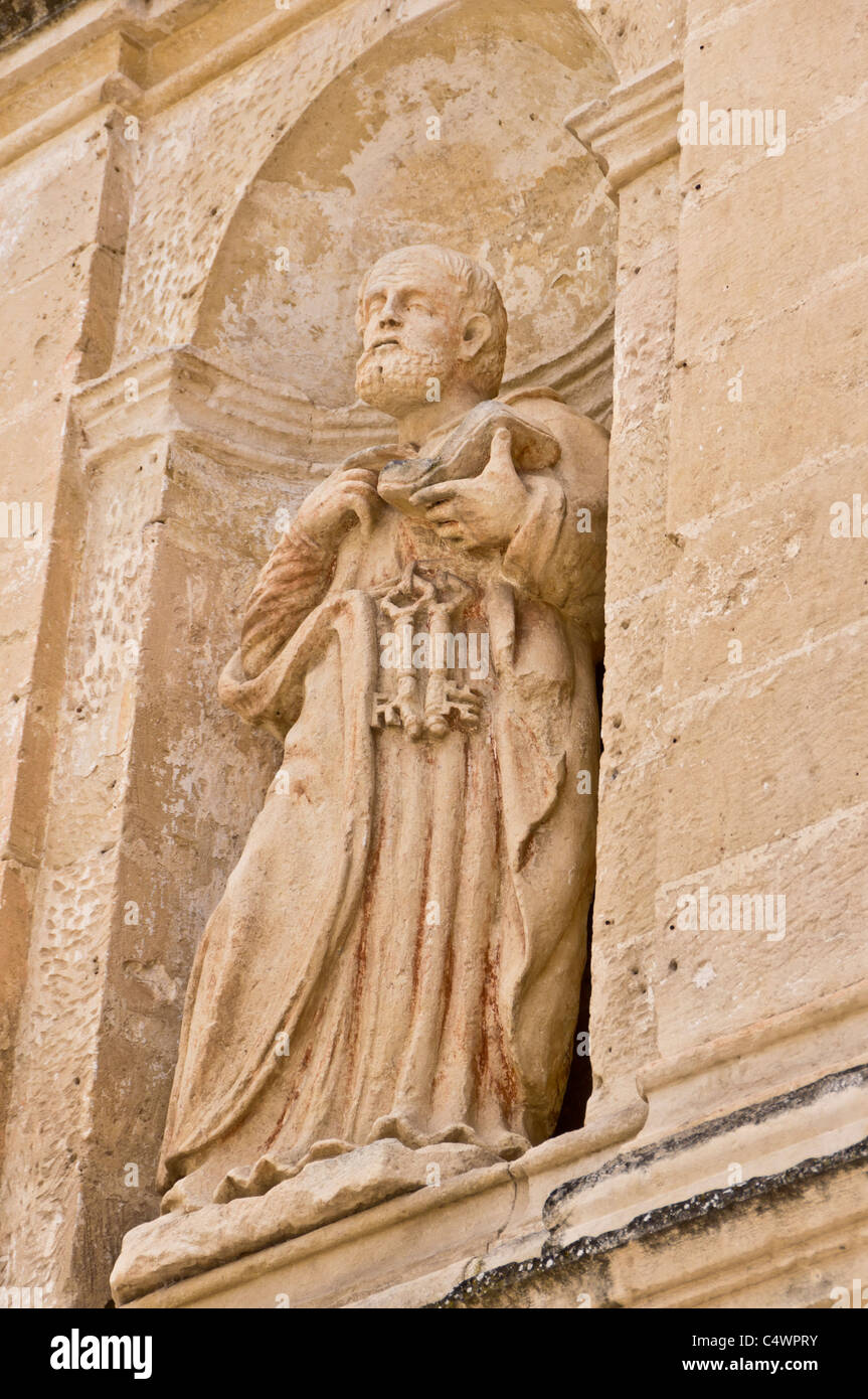 Italy - the Sassi of Matera. Statue of San Pietro. Holding the keys to ...