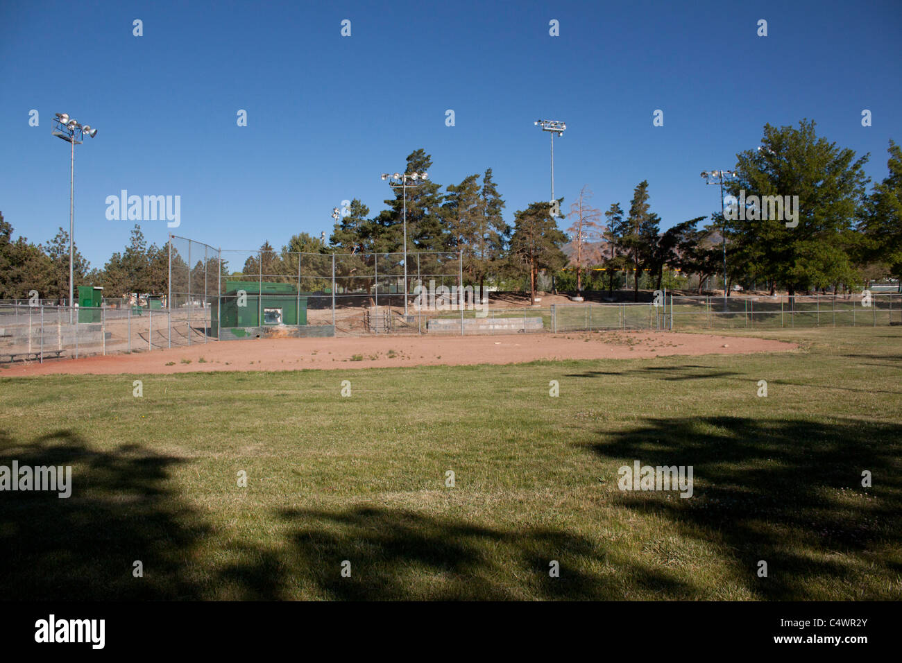 Baseball field - grass diamond empty green recreation lawn Stock Photo ...