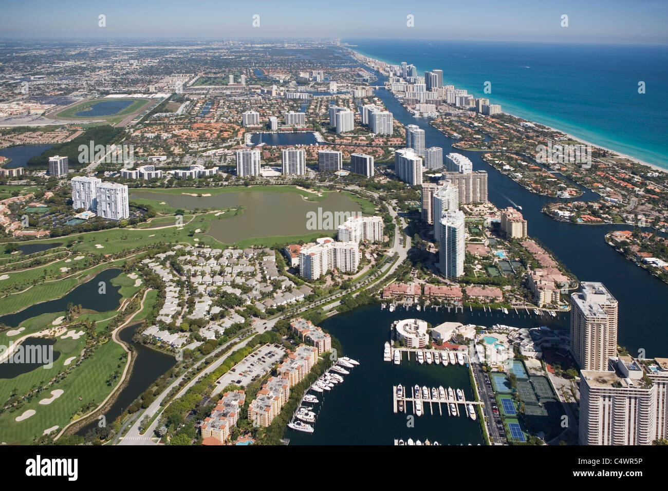 USA,Florida,Miami cityscape as seen from air Stock Photo - Alamy
