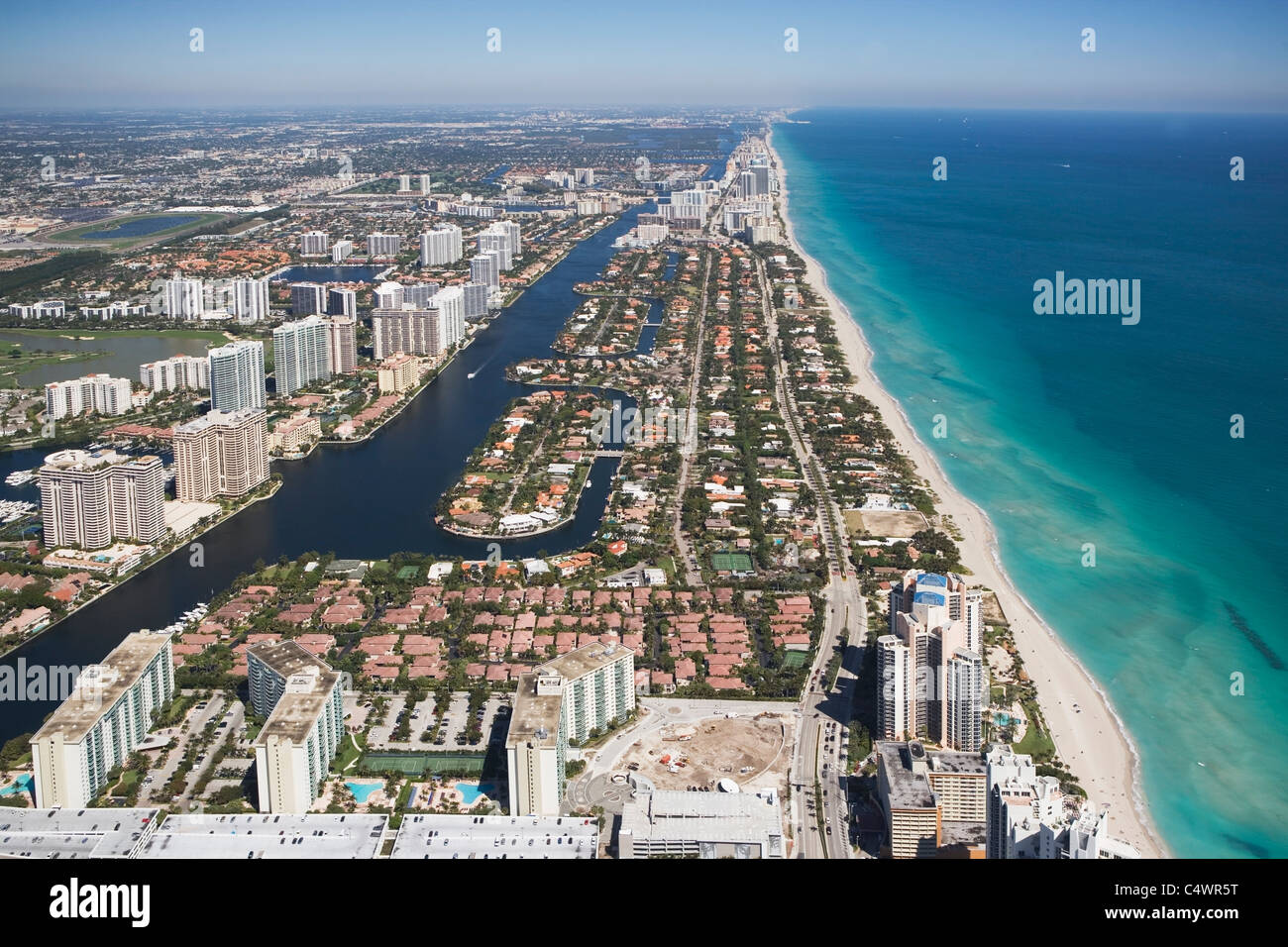 USA,Florida,Miami cityscape as seen from air Stock Photo - Alamy