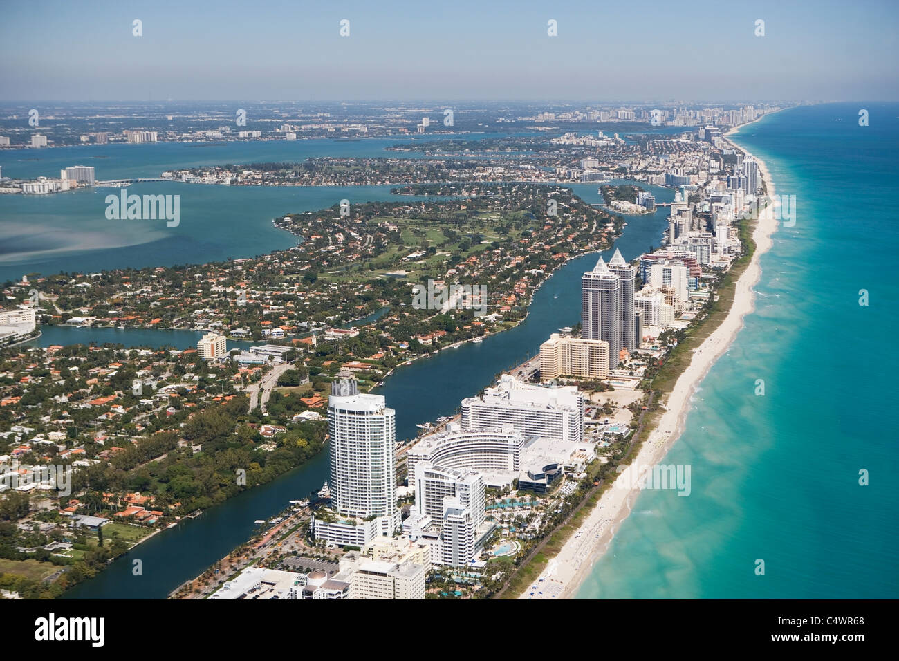 USA,Florida,Miami cityscape as seen from air Stock Photo - Alamy