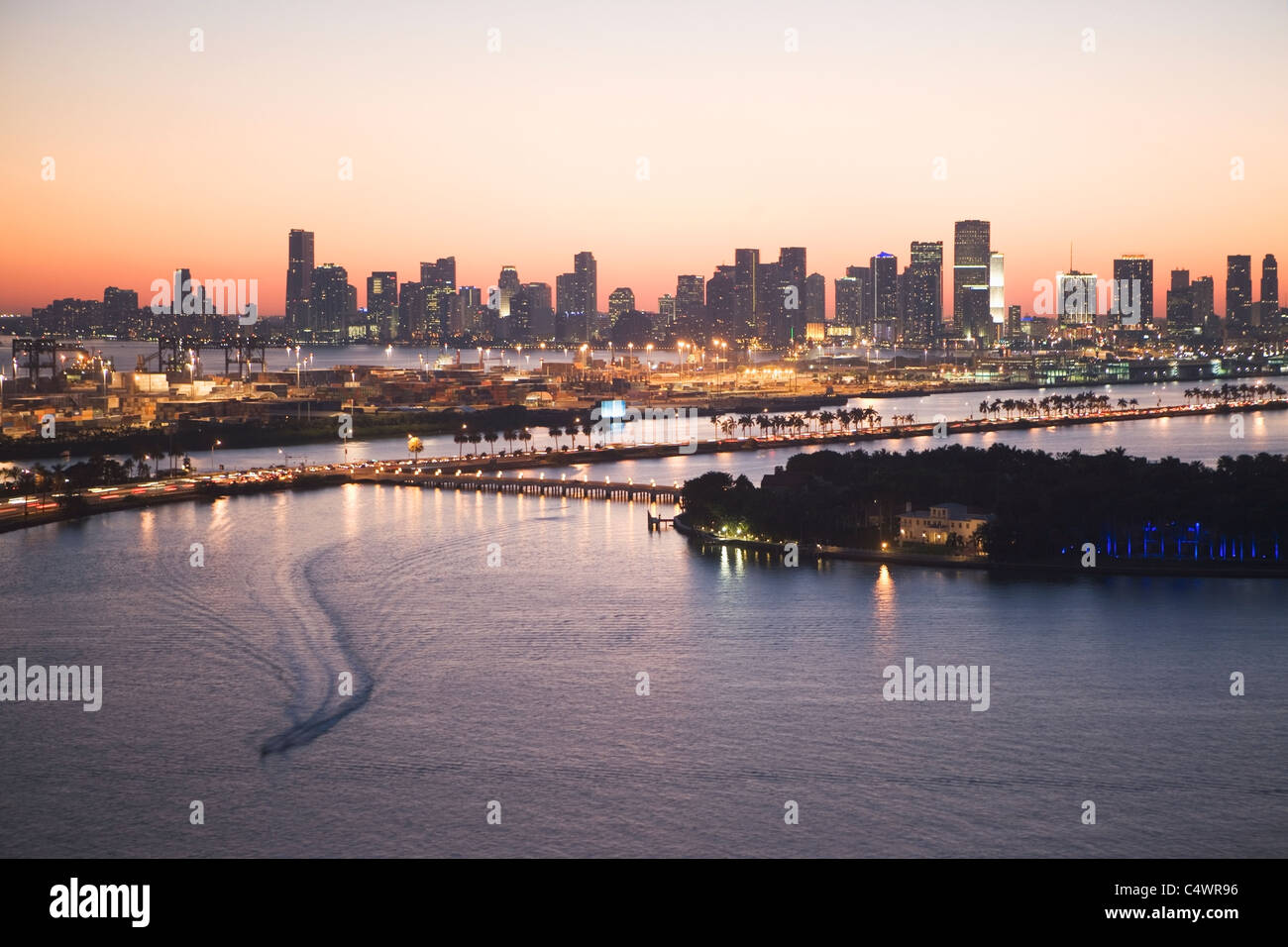 USA, Florida, Miami, Cityscape with coastline Stock Photo - Alamy