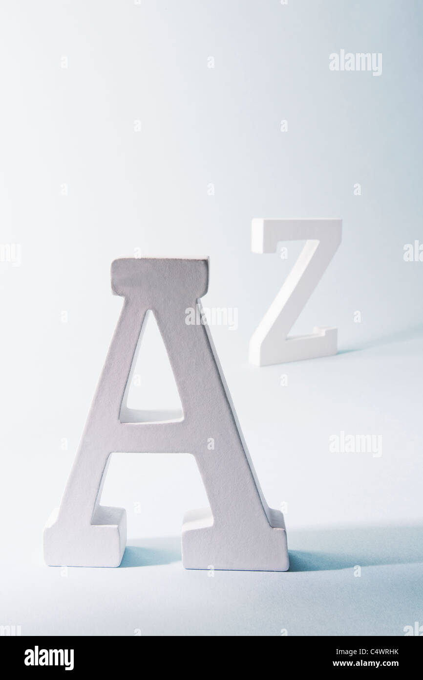 Studio shot of A and Z letters Stock Photo - Alamy