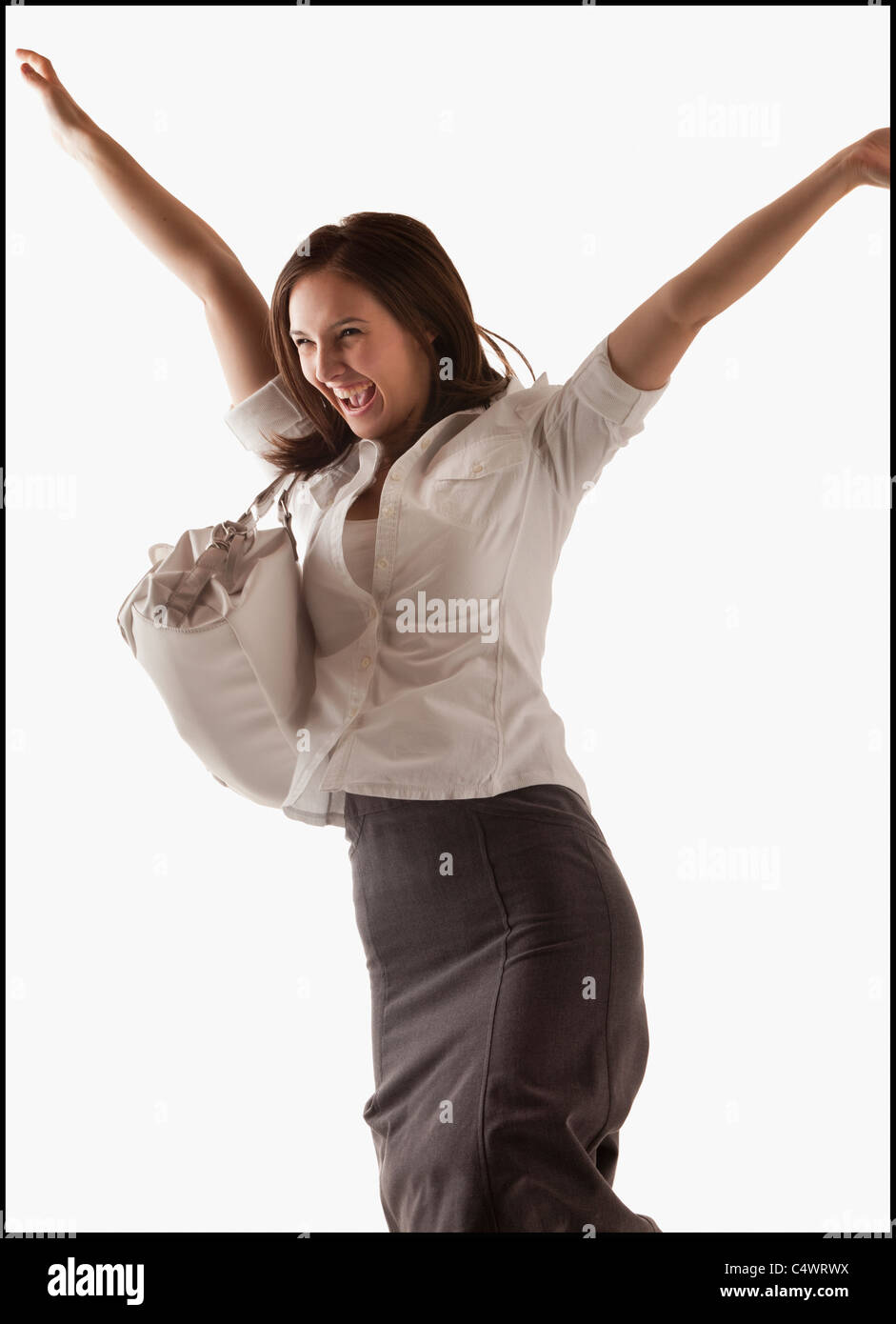 Three beautiful business woman cheering hi-res stock photography and ...