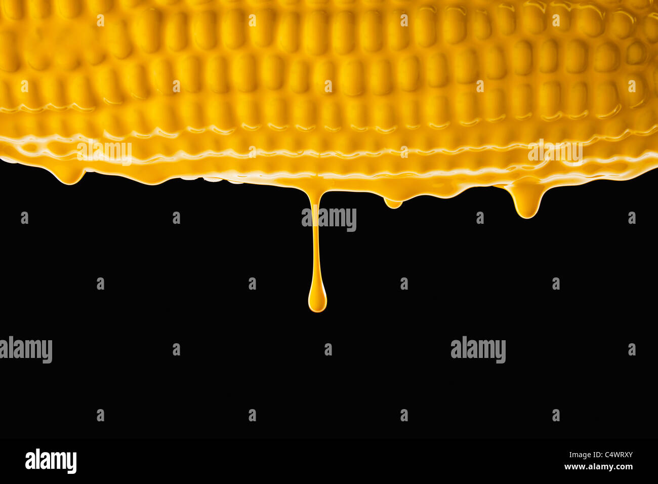 Studio shot of corn cob covered with yellow paint Stock Photo - Alamy