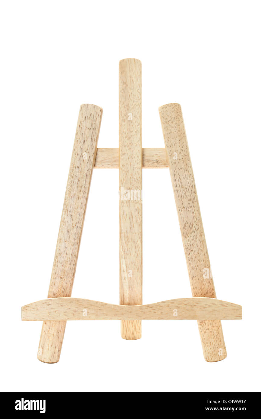Wooden easel isolated on white background Stock Photo - Alamy