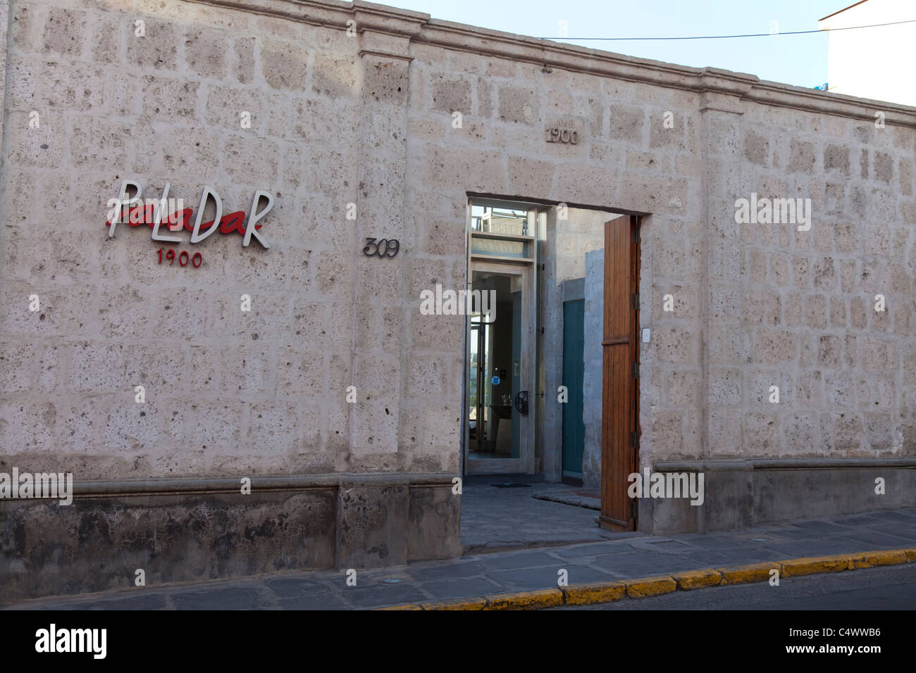 Exterior of the Palador restaurant, Arequipa, Peru Stock Photo - Alamy