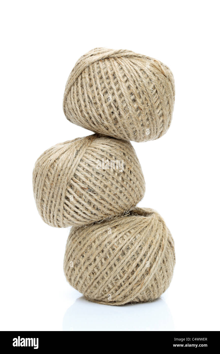 Stack of spools of hemp twine Stock Photo - Alamy