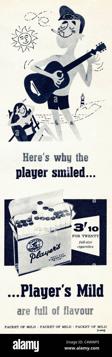 Original period advertisement in magazine circa 1957 advertising PLAYER ...