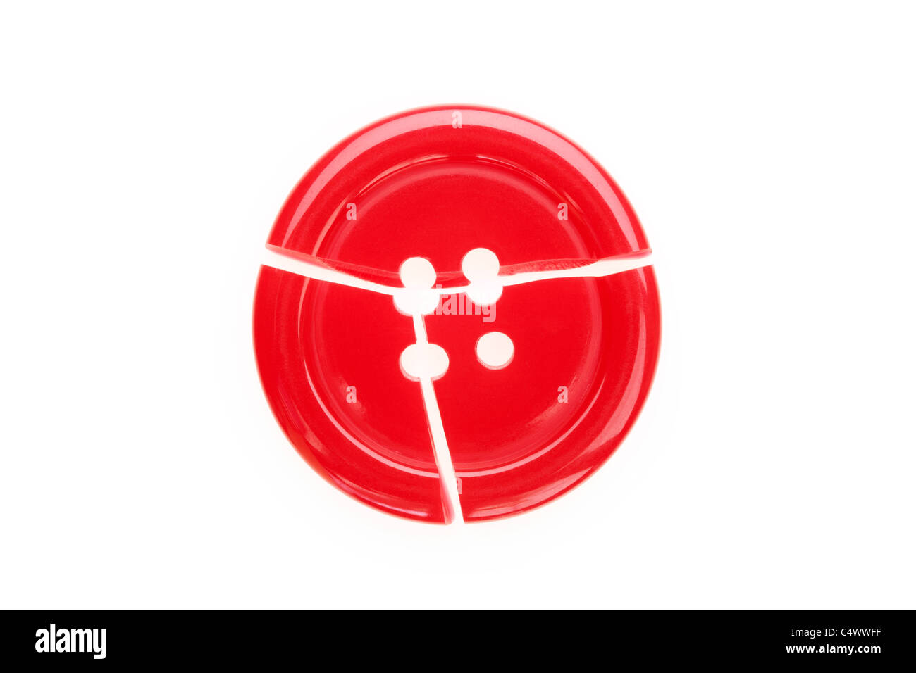 Broken button isolated on white background Stock Photo - Alamy