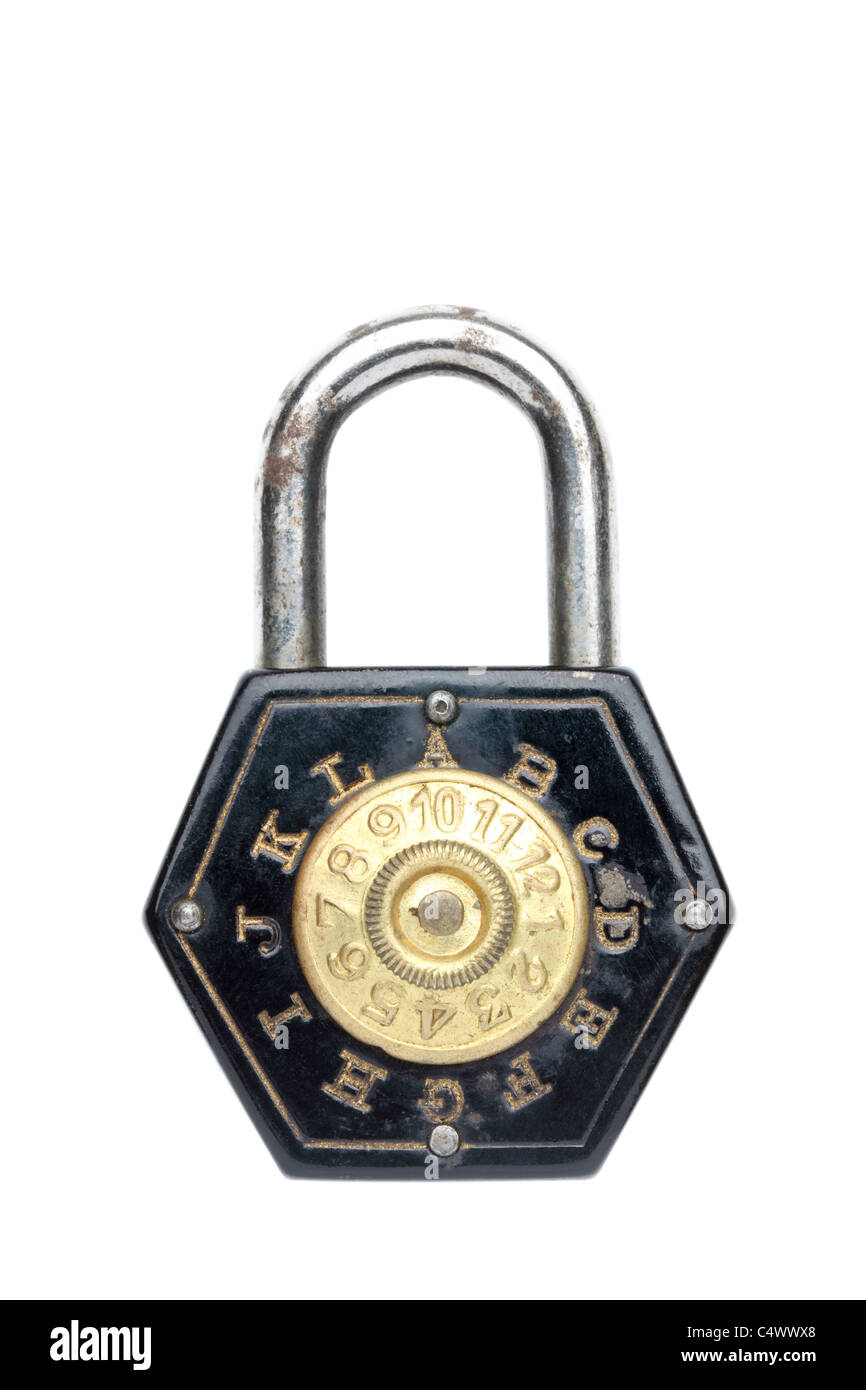 Padlock on old metal Cut Out Stock Images & Pictures - Alamy