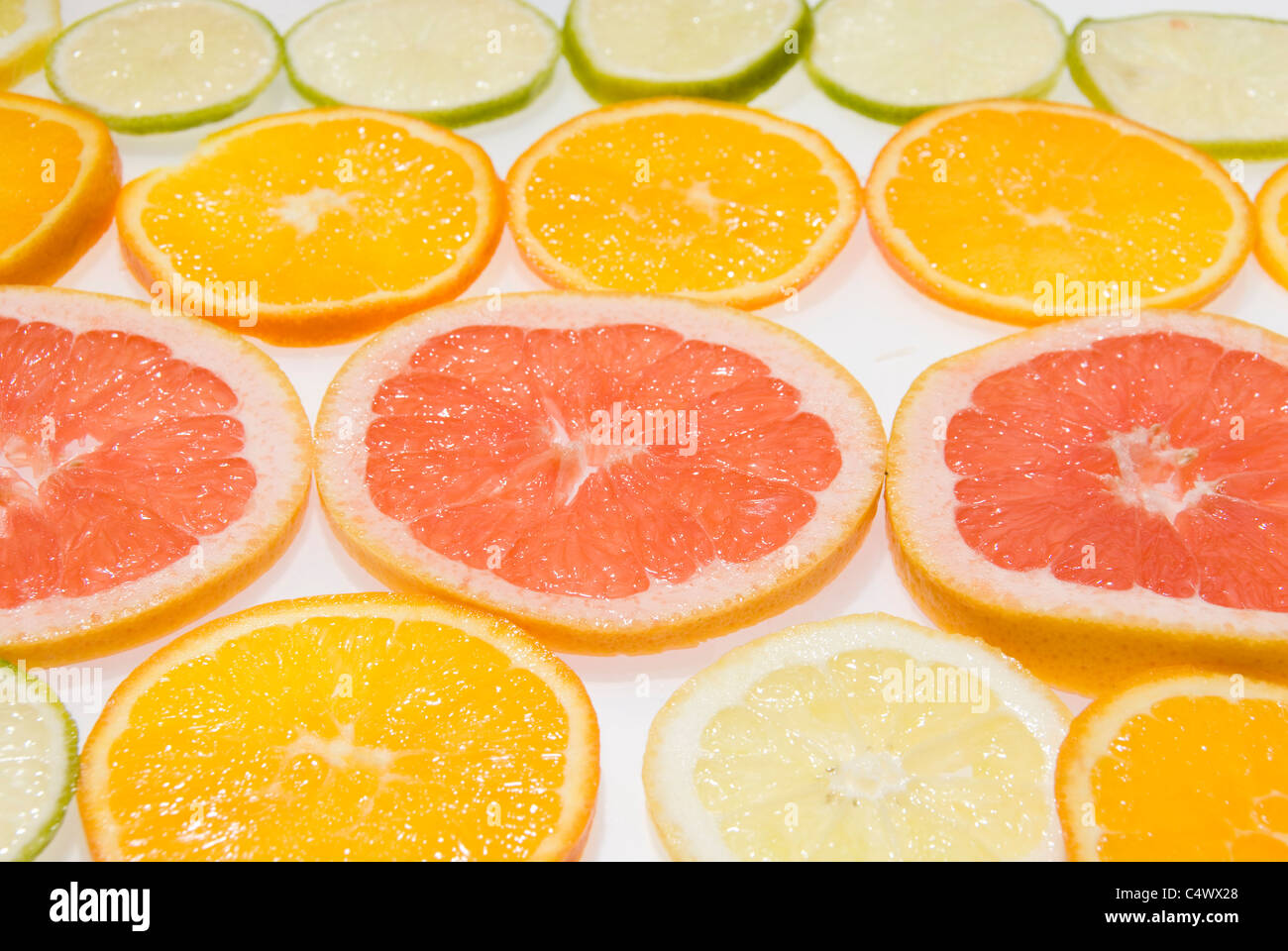 Citrus Fruit Medley: Orange, Grapefruit, Lemon & Lime Slices Isolated ...