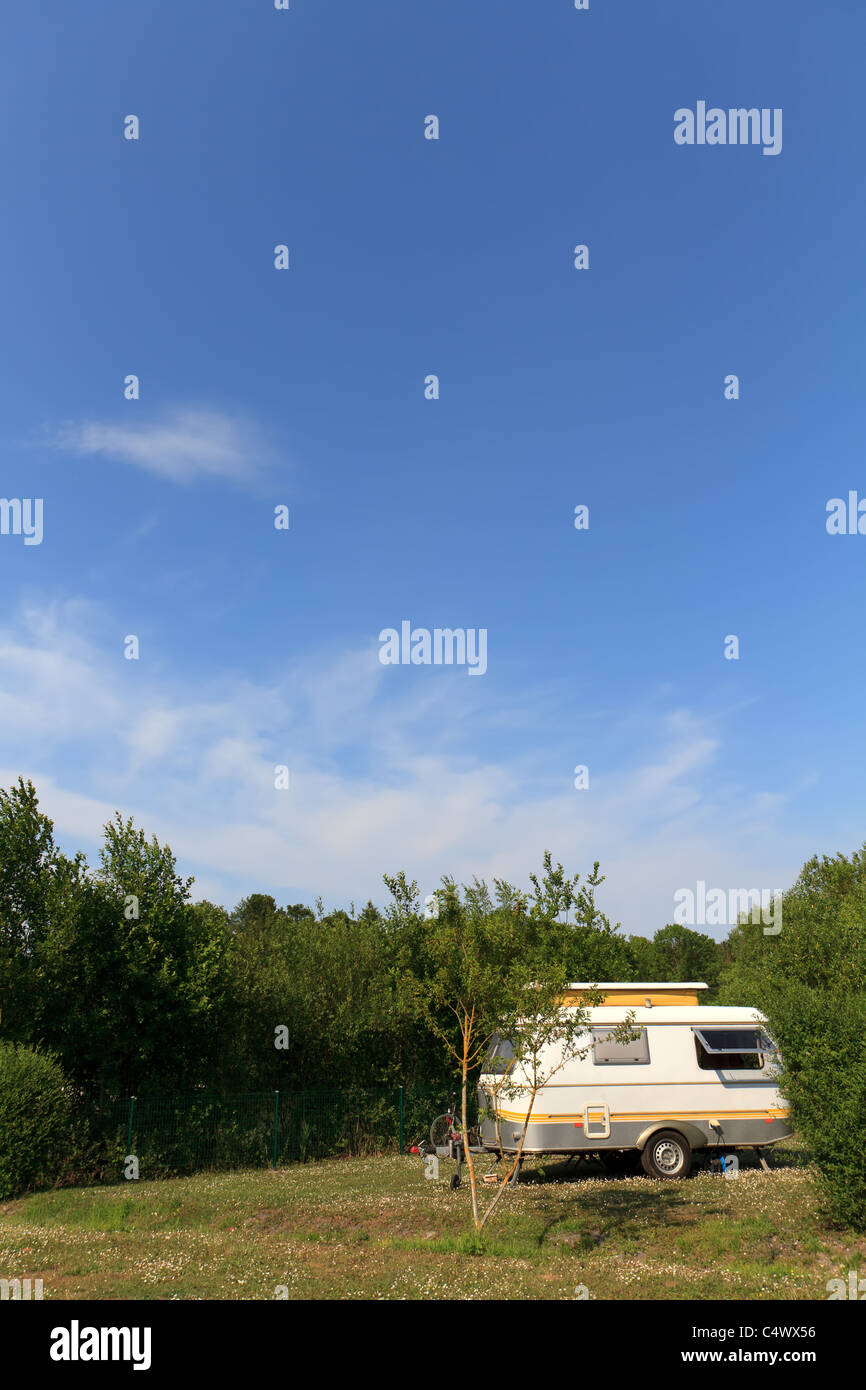 small pop-top caravan Stock Photo - Alamy