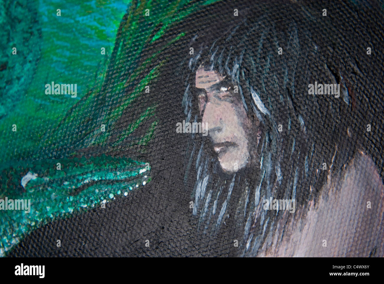 Neanderthal Man, Close up on Detail of Painting by Terry Hudson Stock ...