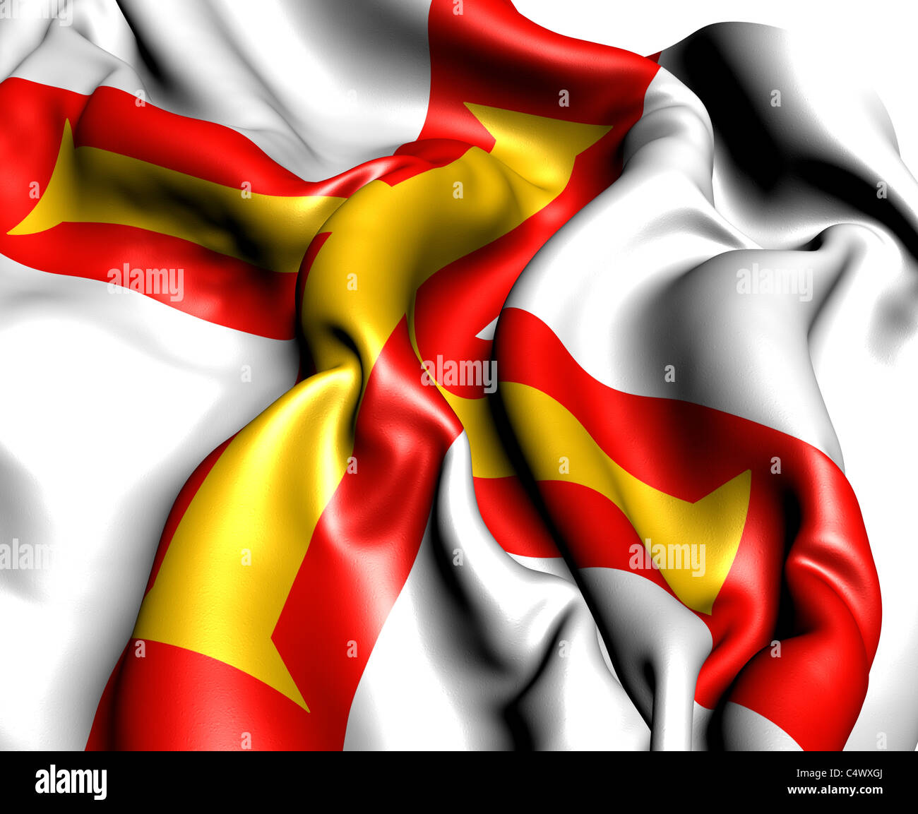 Flag of Guernsey. Close up Stock Photo - Alamy