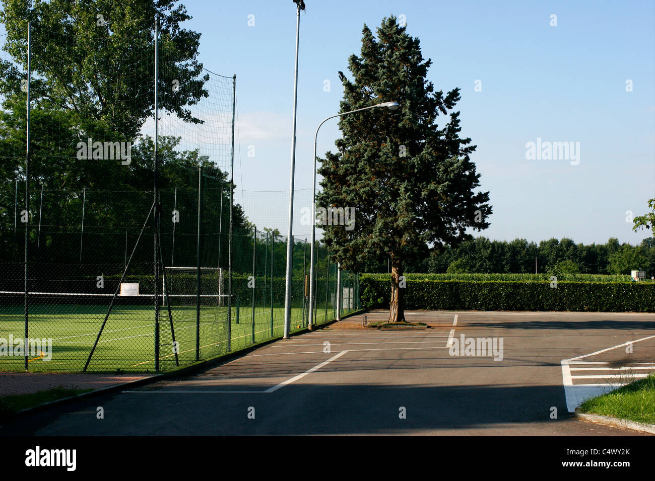 New soccer field and car park Stock Photo - Alamy