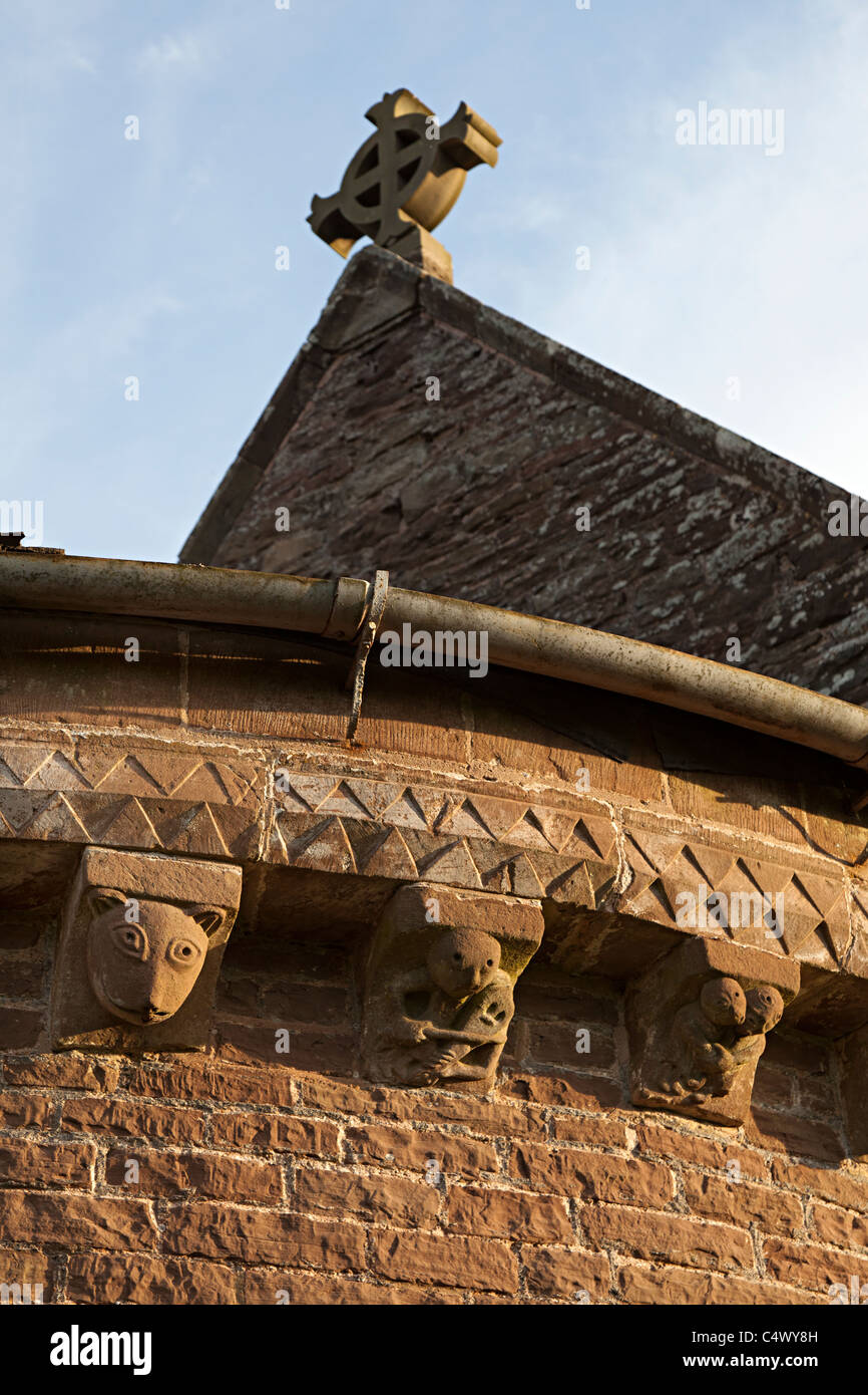 Grotesque corbels on Kilpeck church Herefordshire England UK Stock ...