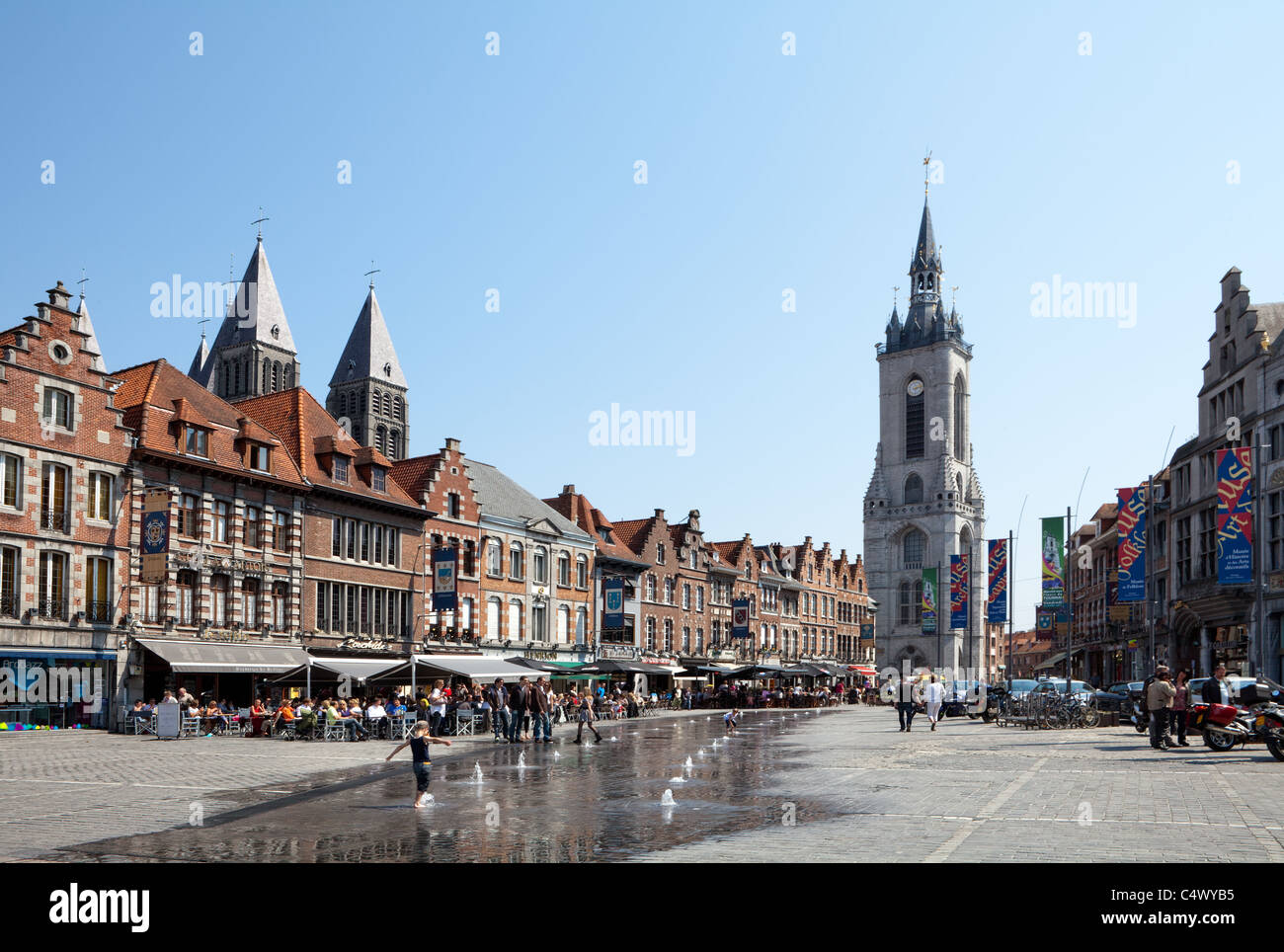Cathedral Notre Dame de Tournai, Grand Place, Tournai, Hainaut ...