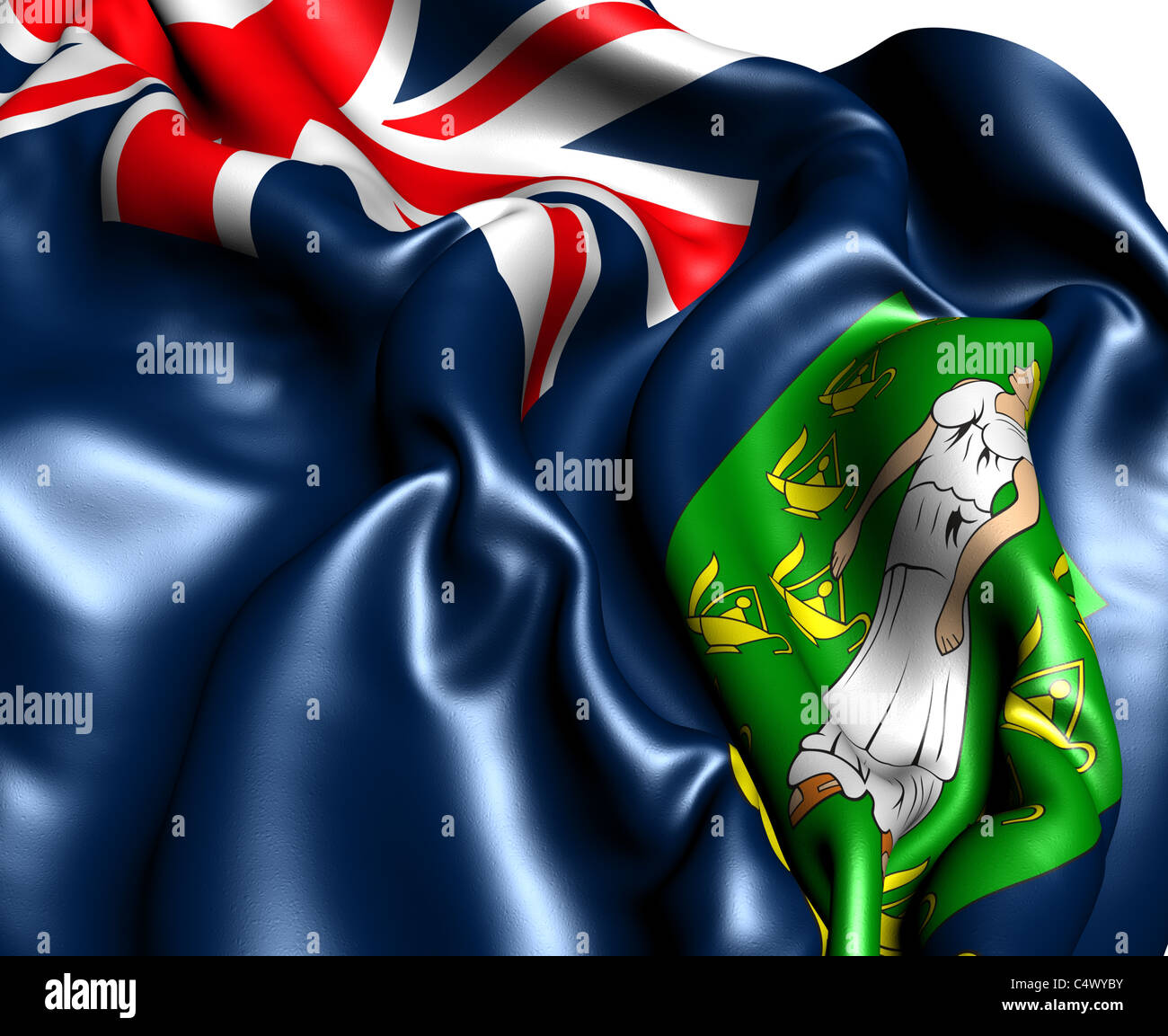 Flag of Virgin Islands against white background. Close up Stock Photo ...