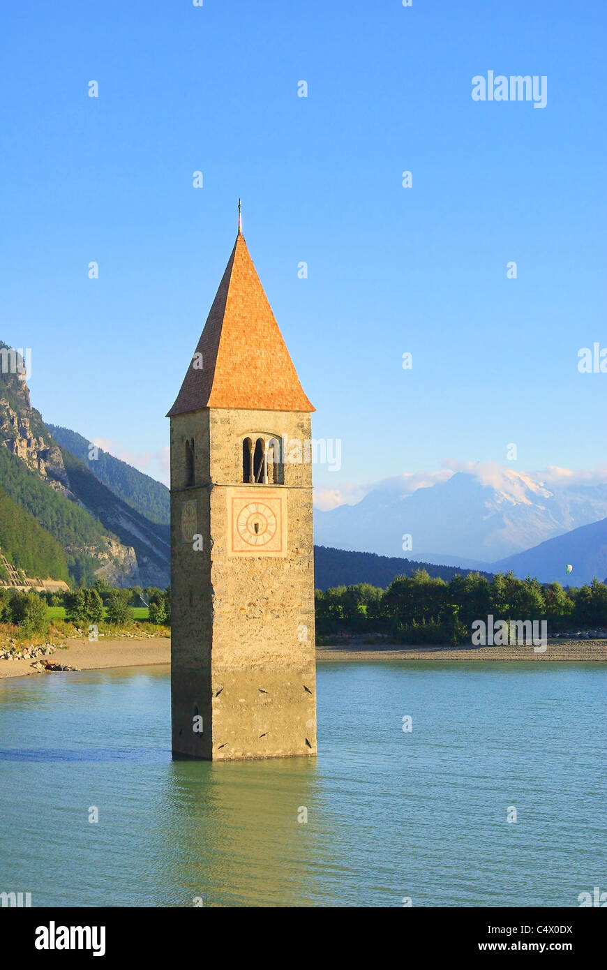 Reschensee mit kirchturm hi-res stock photography and images - Alamy