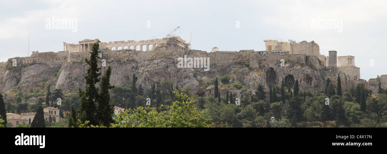 Panoramic view on Parthenon at Acropolis in Athens, Greece Stock Photo ...