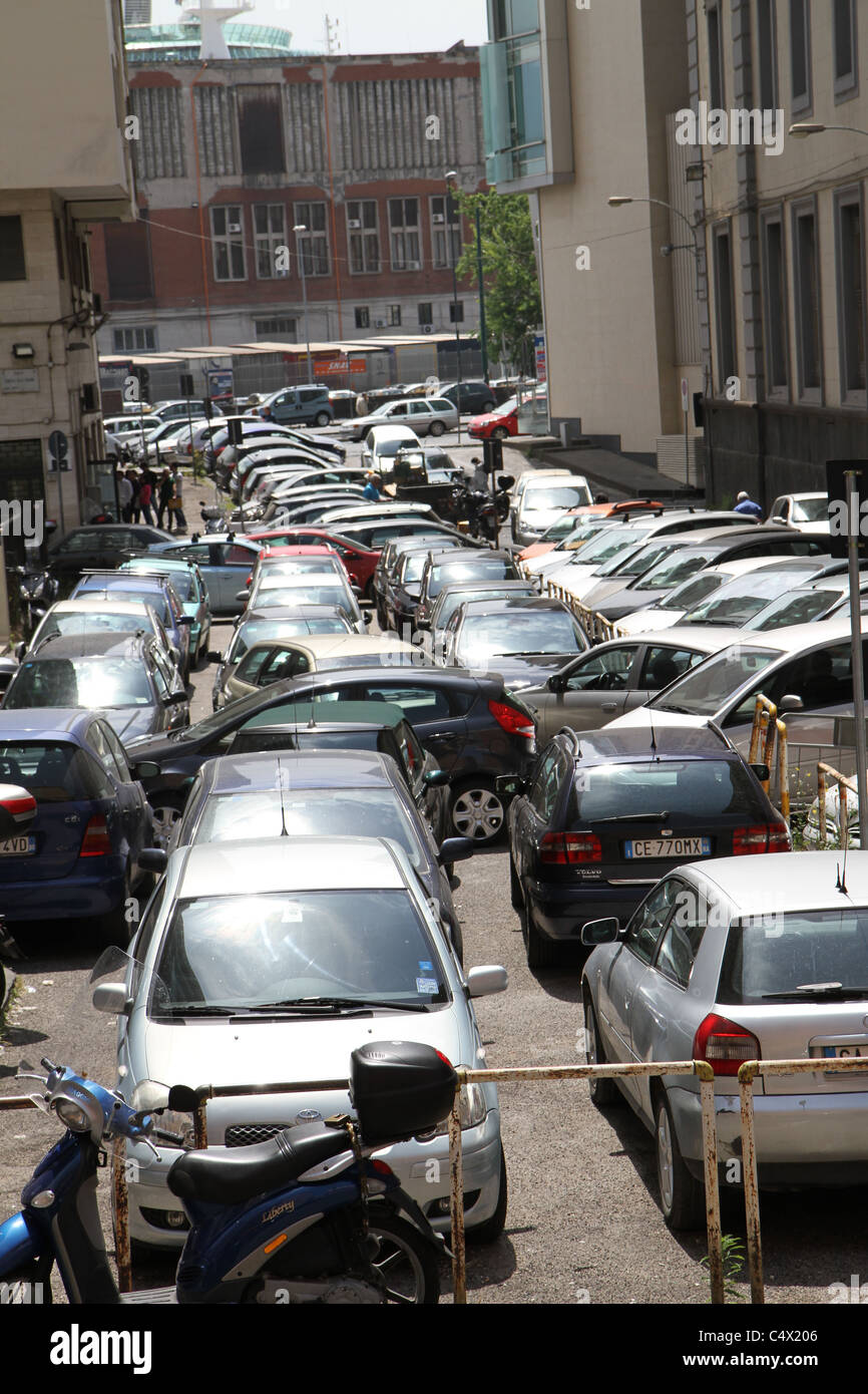 View on heavy traffic in city center of Naples, Italy Stock Photo - Alamy