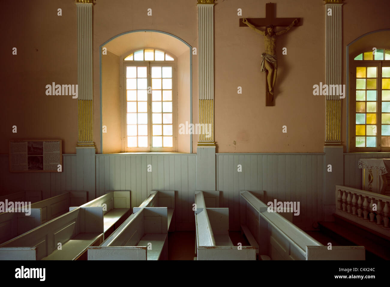 Wall of a small chapel Stock Photo - Alamy