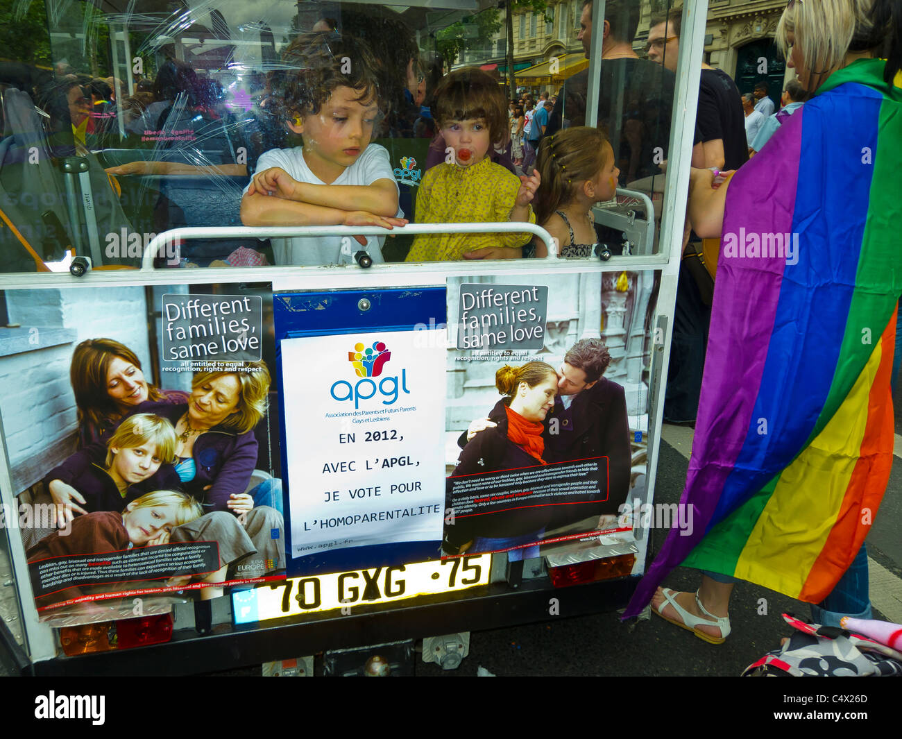 Paris, France, Gay Family Group at Annual Gay Pride Parade, LGTB March ...