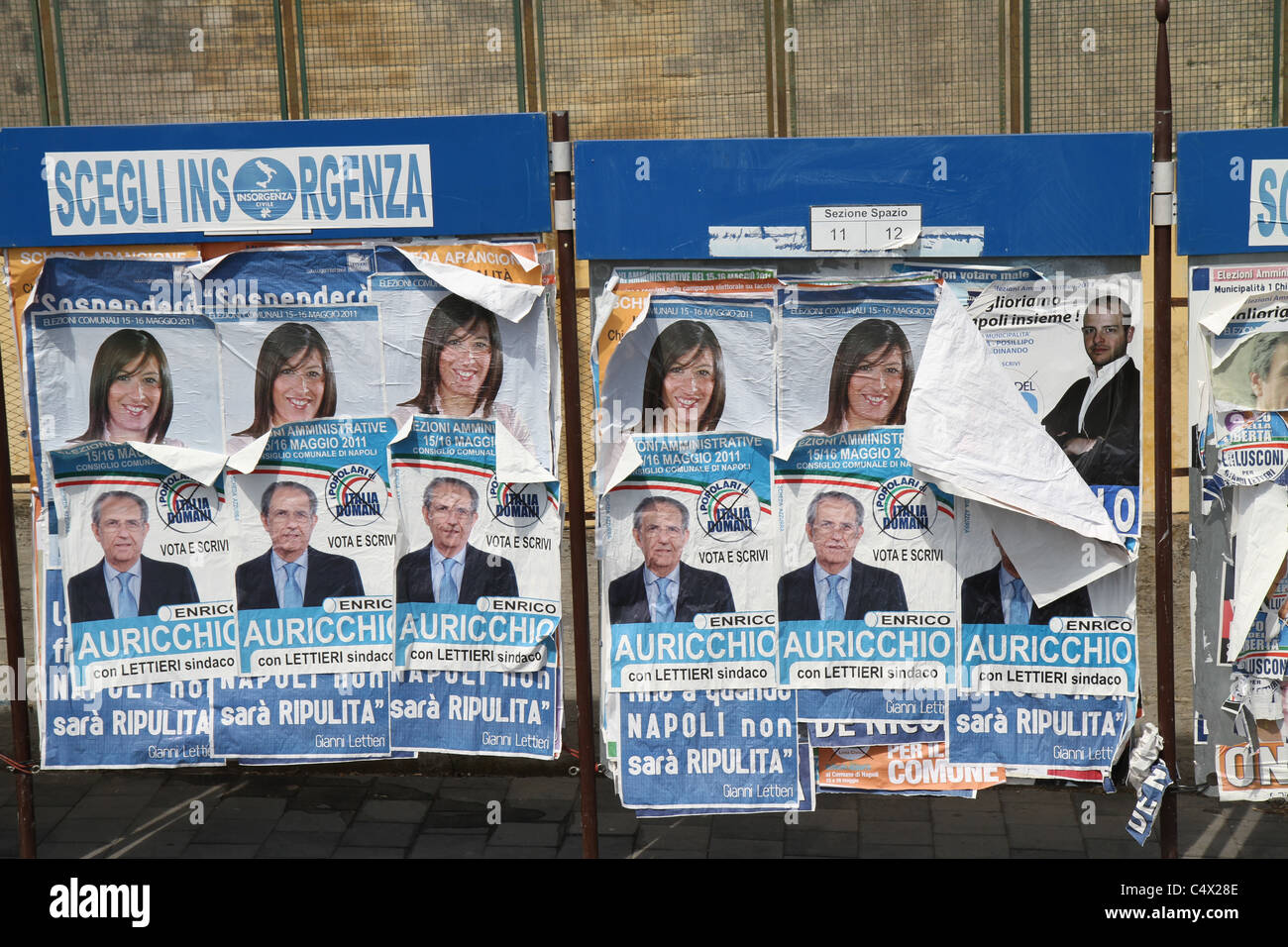 Billboards for local elections in Naples, Italy Stock Photo - Alamy