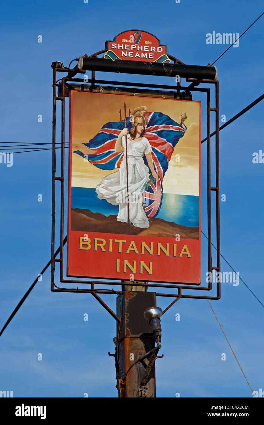 Britannia Inn pub sign, Dungeness, Kent, UK Stock Photo - Alamy