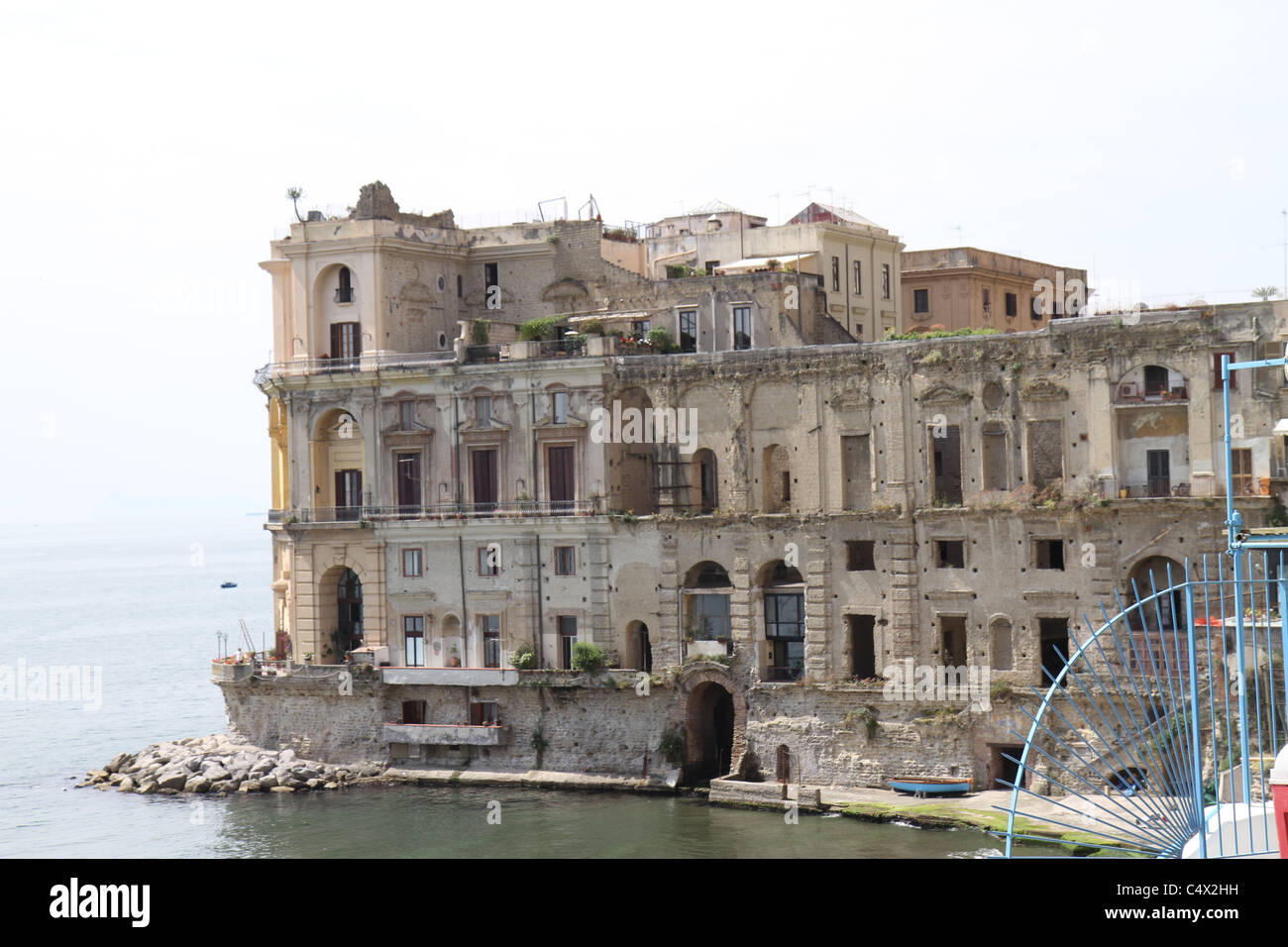 Historic building along coastline in Naples, Italy Stock Photo - Alamy