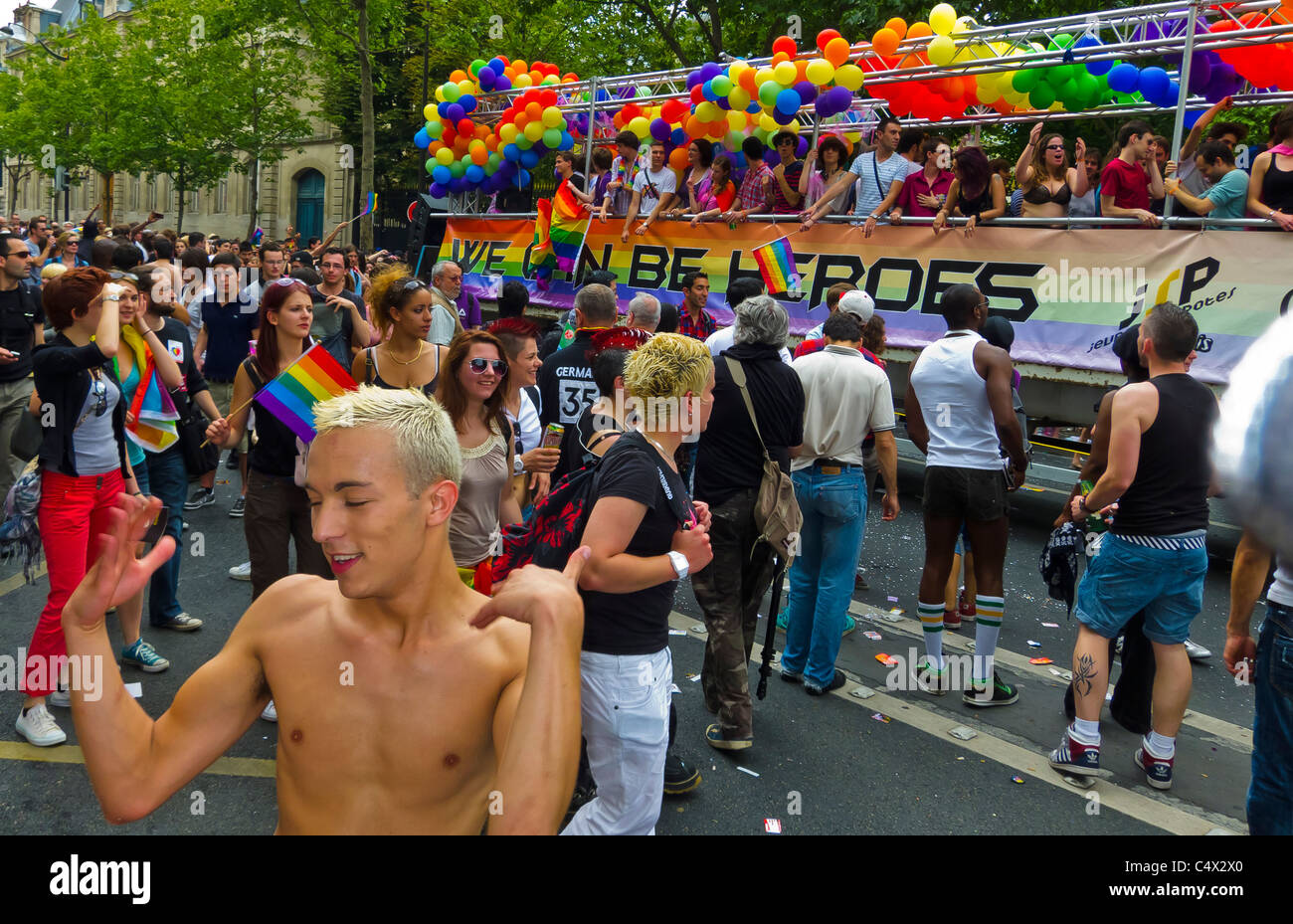 Crowd Of People At Pride Parade High Resolution Stock Photography and ...