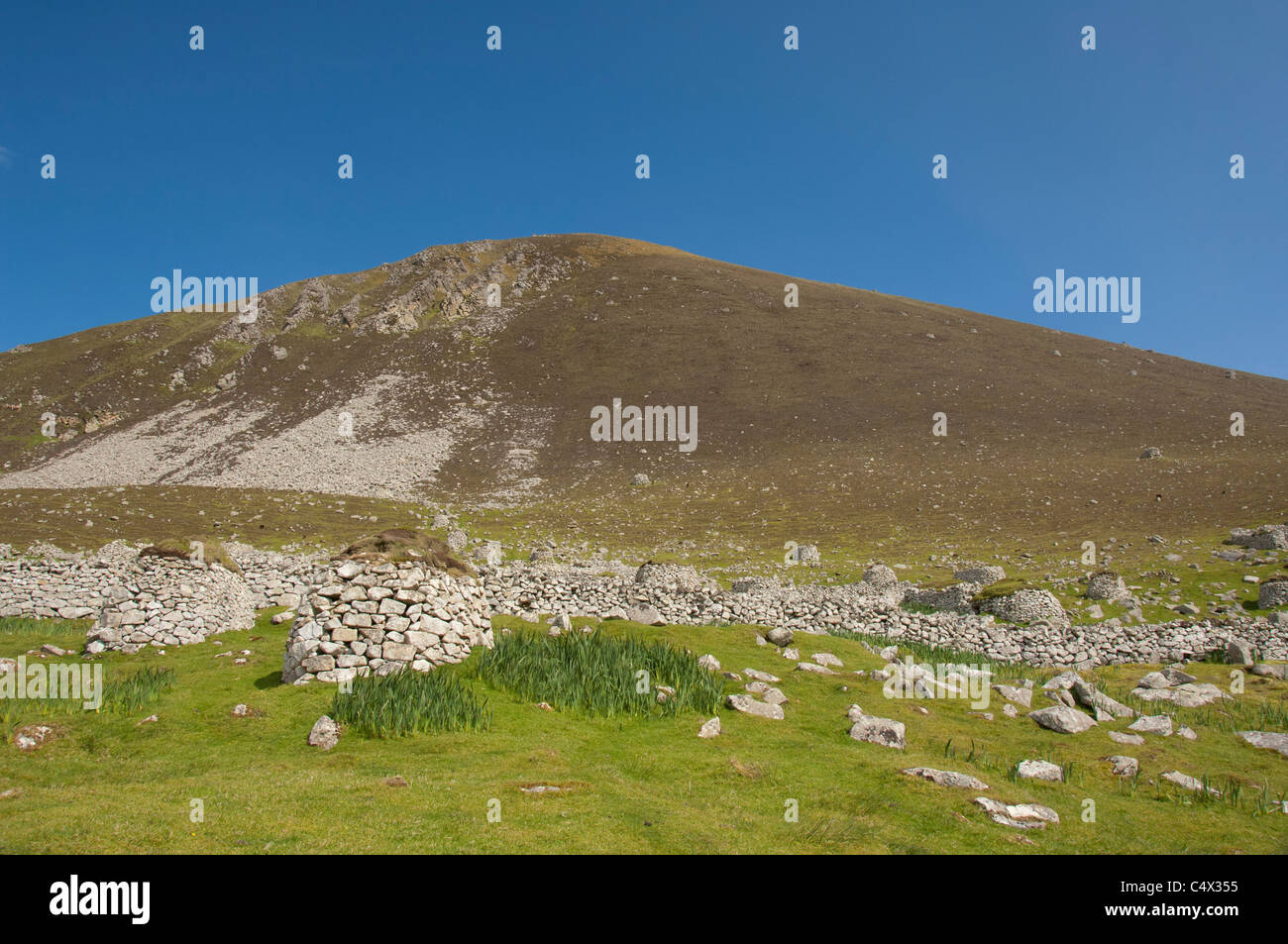 Scotland, St. Kilda Islands, Outer Hebrides. Historic island of Hirta ...
