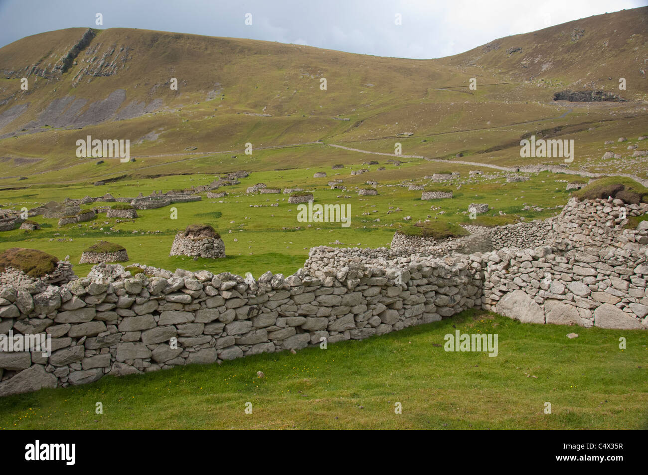 Scotland, St. Kilda Islands, Outer Hebrides. Historic island of Hirta ...